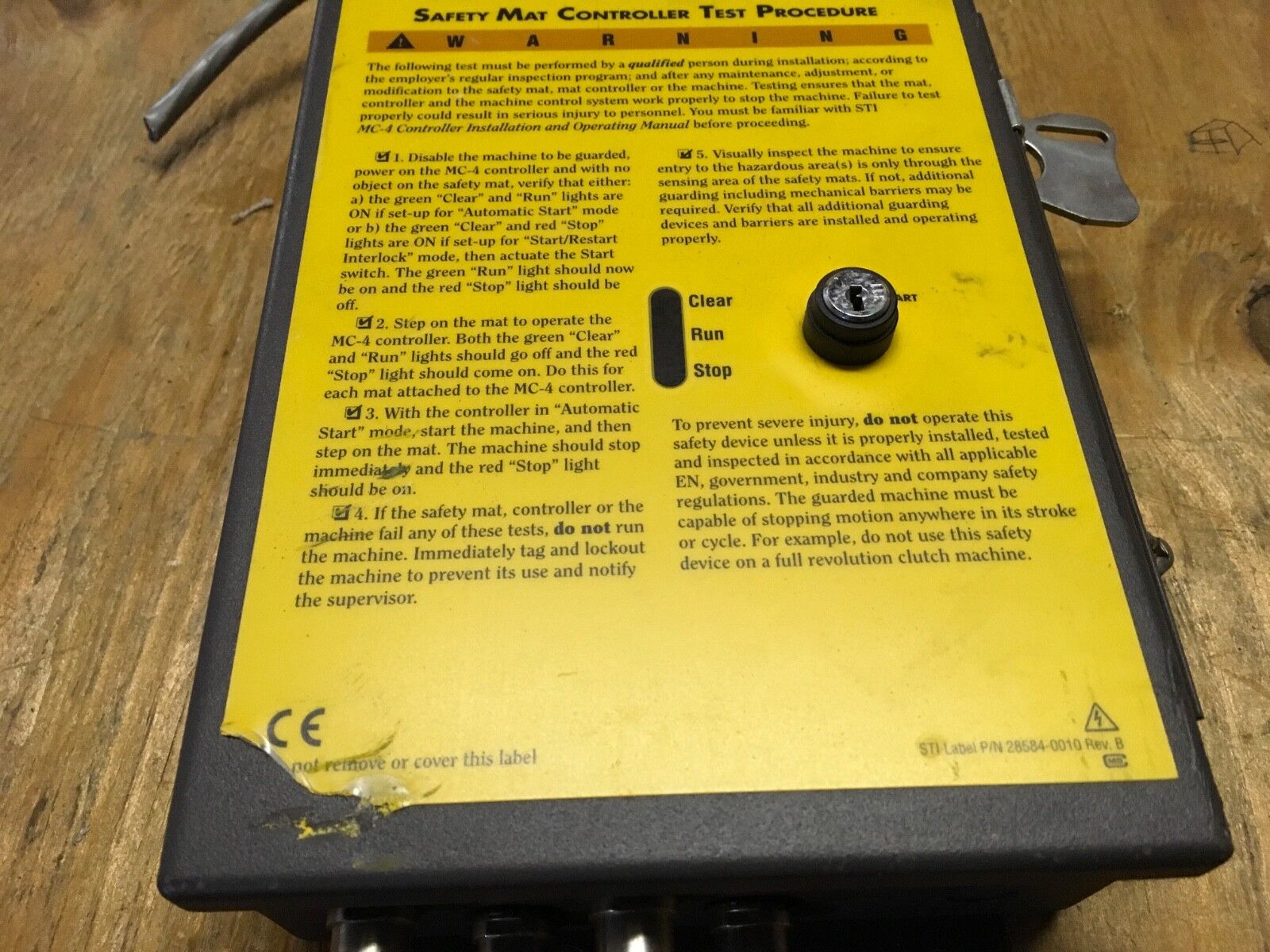 Sti Safety Mat Controller Test Procedure, model MC4-0104, input 24vdc ...